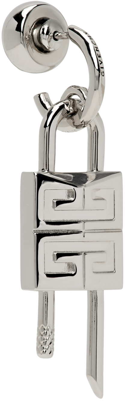 Givenchy Silver Lock Single Earring Givenchy