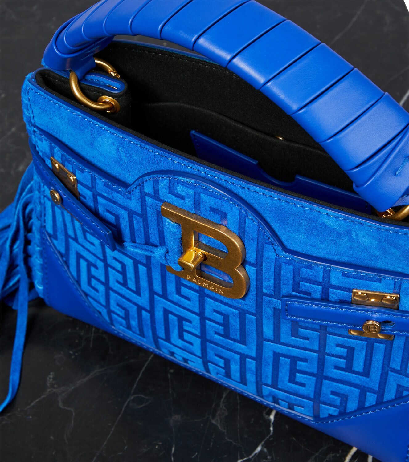 Balmain - B-Buzz fringe-trimmed suede crossbody bag Balmain