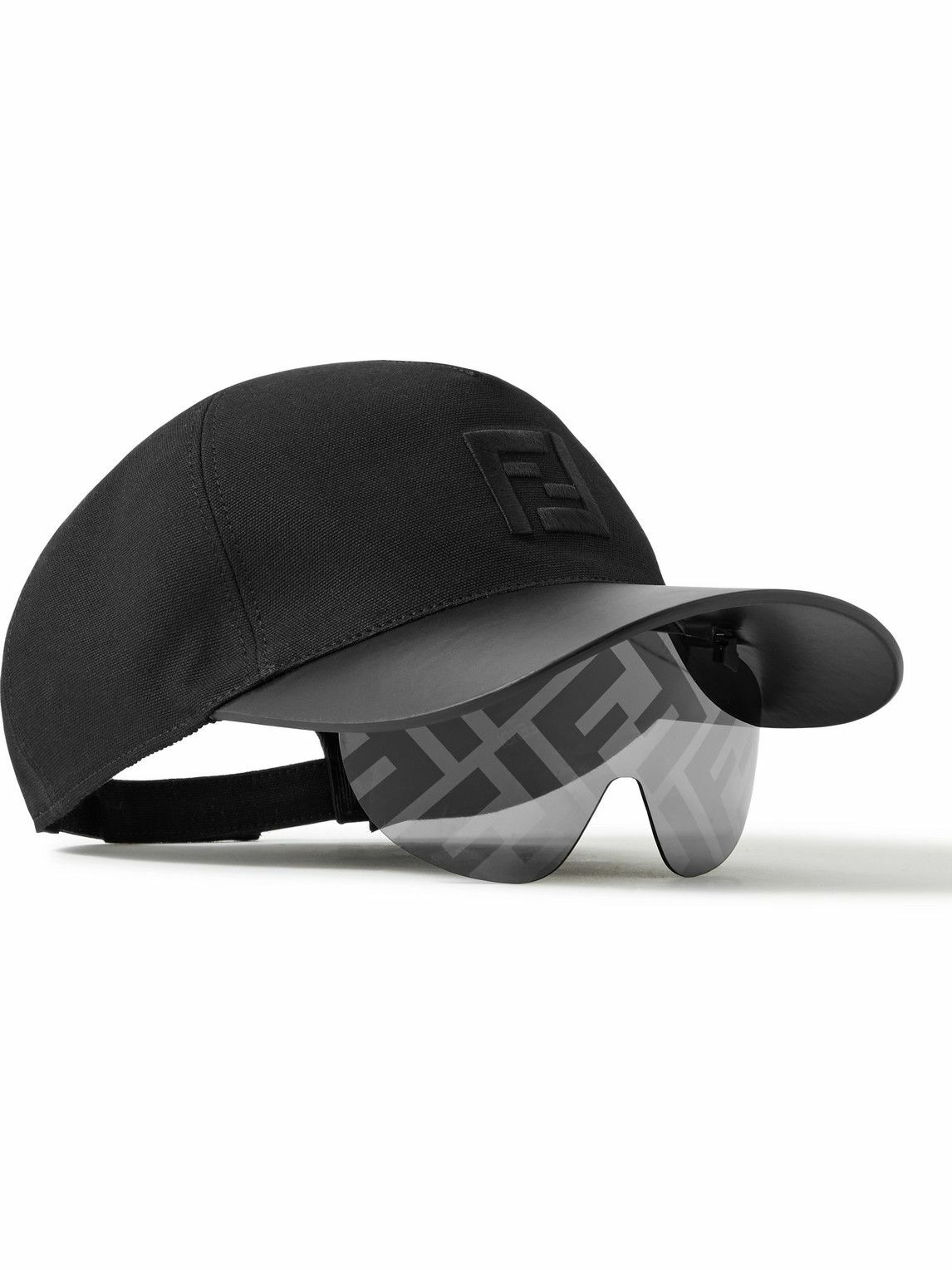 Fendi - Logo-Embroidered Cotton-Canvas and Leather Baseball Cap with ...