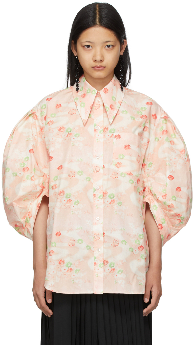 Simone Rocha Pink Signature Sleeve Boy Shirt Simone Rocha
