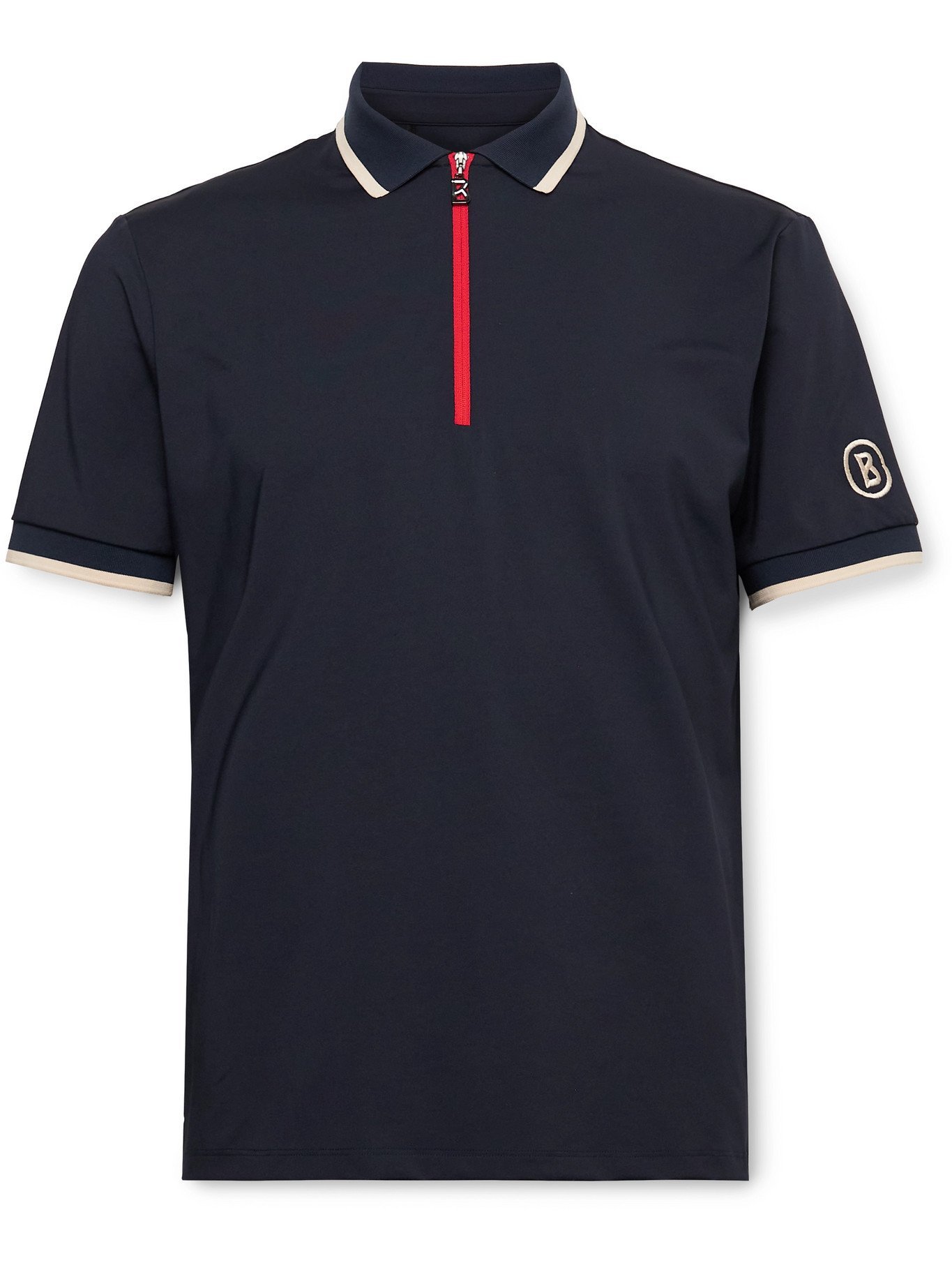Bogner - Cody Contrast-Tipped Stretch-Jersey Golf Polo Shirt - Blue Bogner