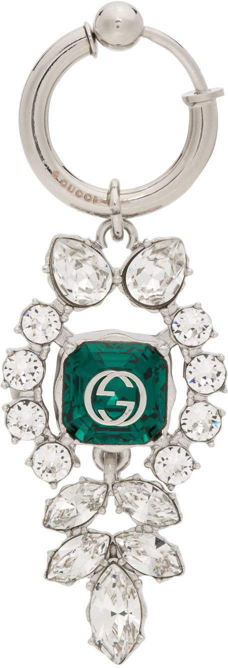 Gucci Silver & Green Interlocking G Nose Ring Gucci