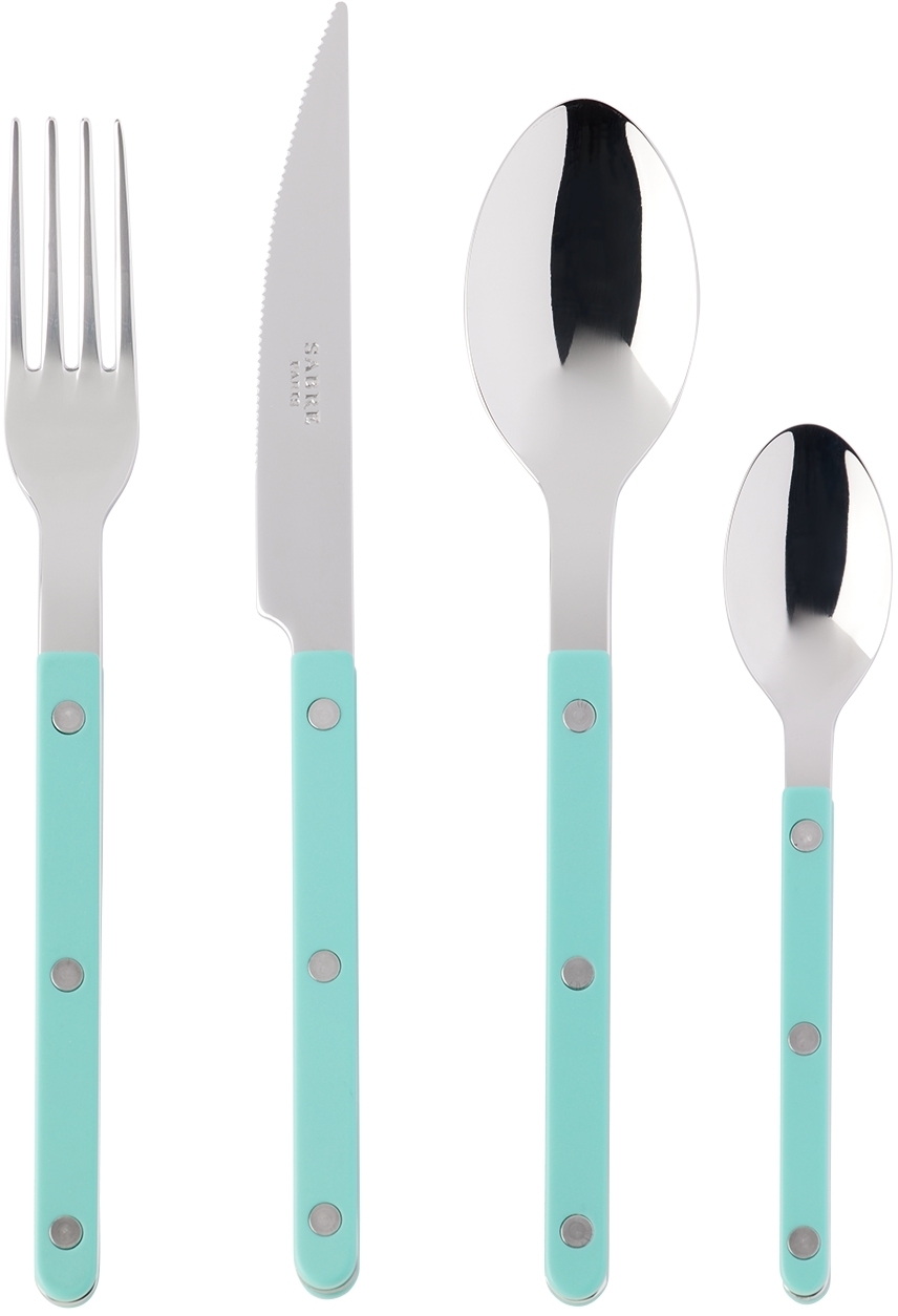Sabre Green Bistrot Brilliant Flatware Set, 4 pcs Sabre
