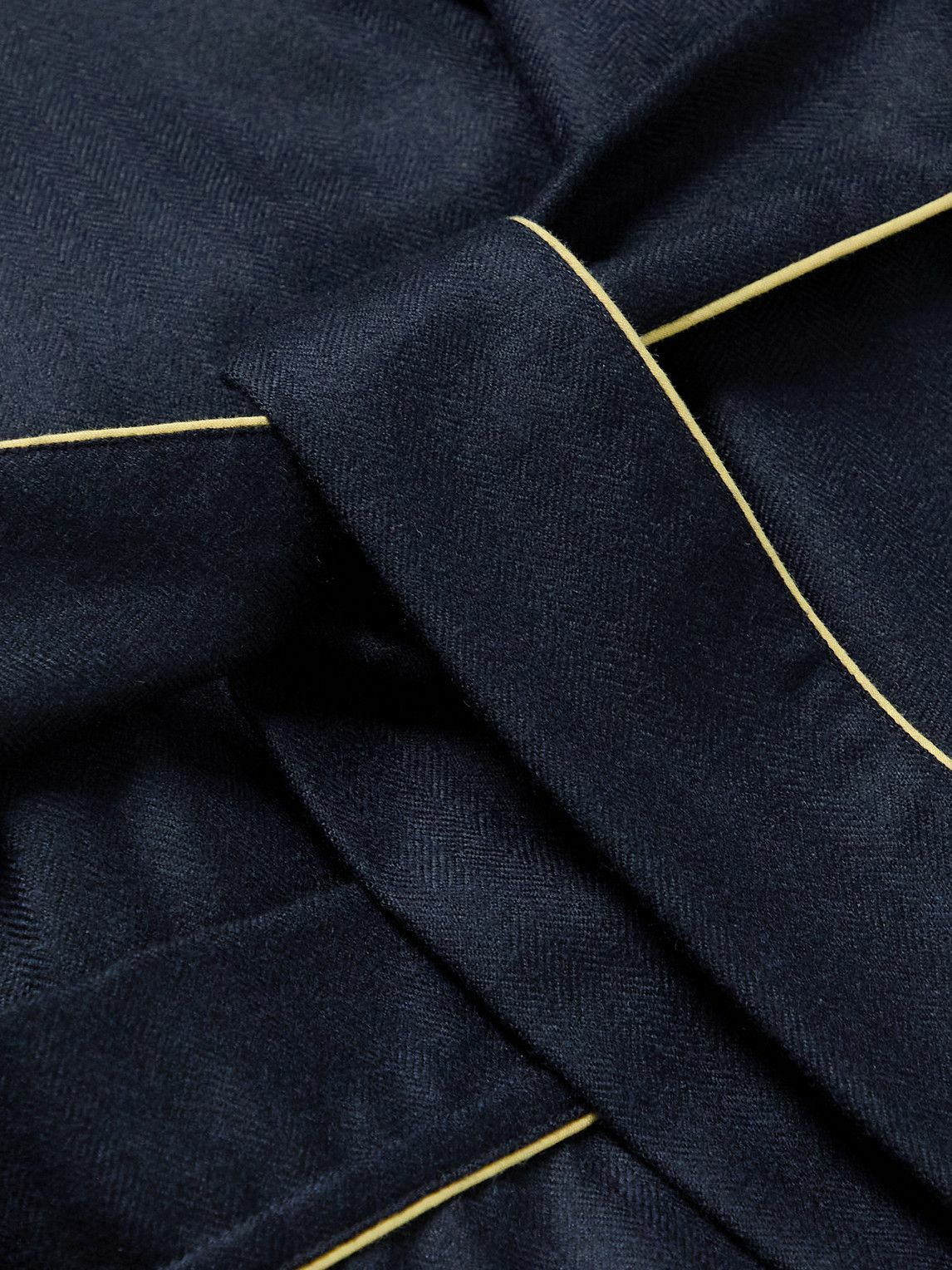 Derek Rose - Duke Herringbone Cashmere Robe - Blue Derek Rose