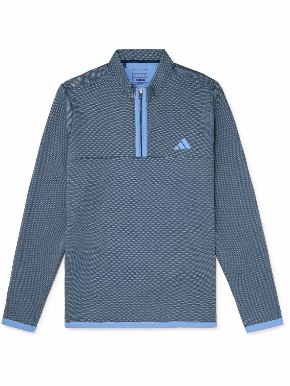 adidas Golf - Microdot Recycled-Jersey Half-Zip Golf Top - Blue adidas Golf