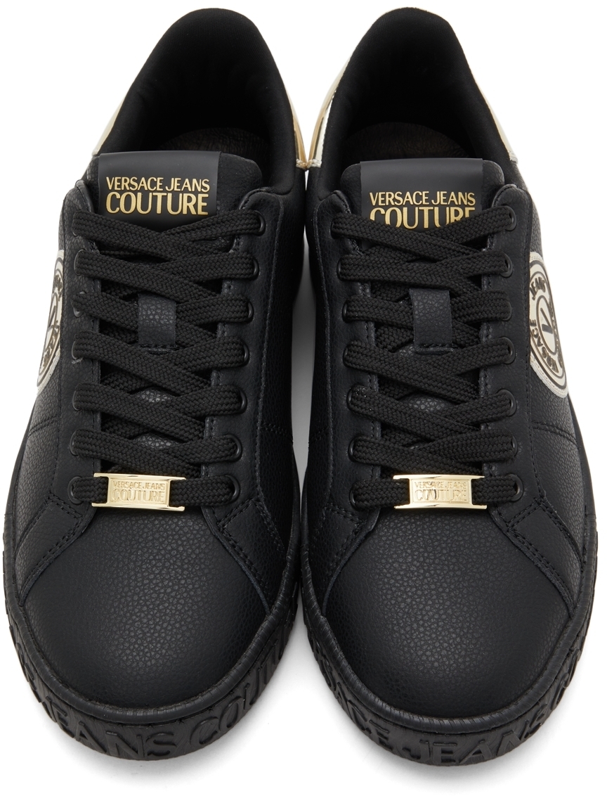 Versace Jeans Couture Black 88 V-Emblem Court Sneakers Versace