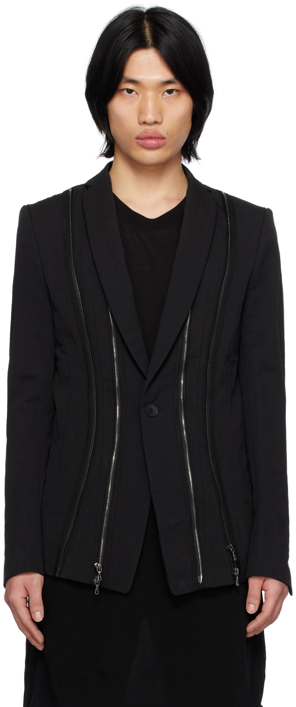 Julius Black Zipper Blazer Julius