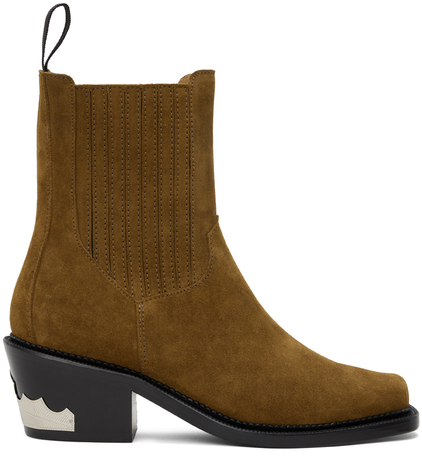 Toga Virilis Brown Square Toe Chelsea Boots Toga Virilis