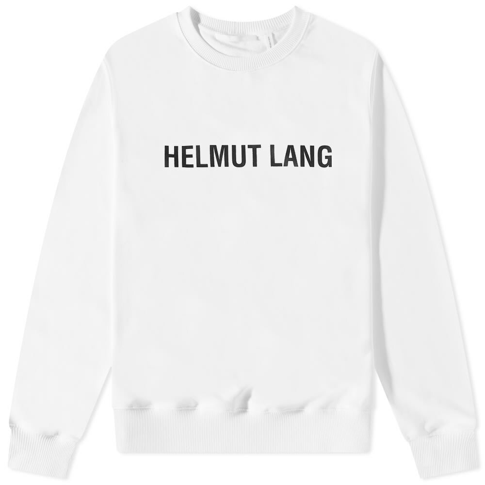 Helmut Lang Men's Logo Crew Sweat in White Helmut Lang