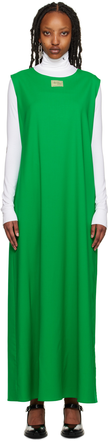 Raf Simons Green Crewneck Maxi Dress Raf Simons