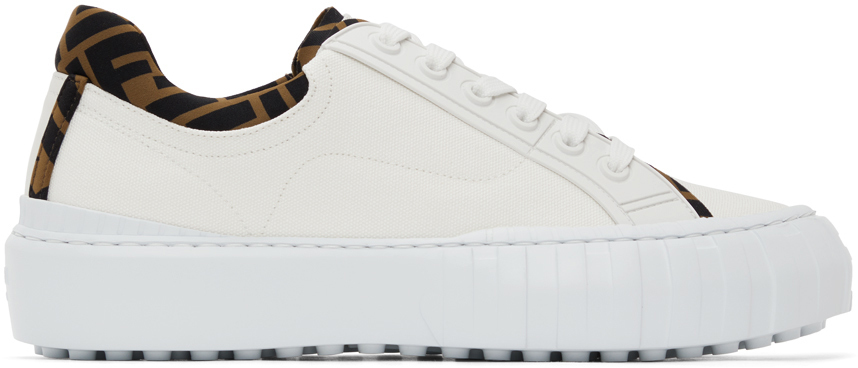 Fendi White Canvas 'Fendi Force' Sneakers Fendi