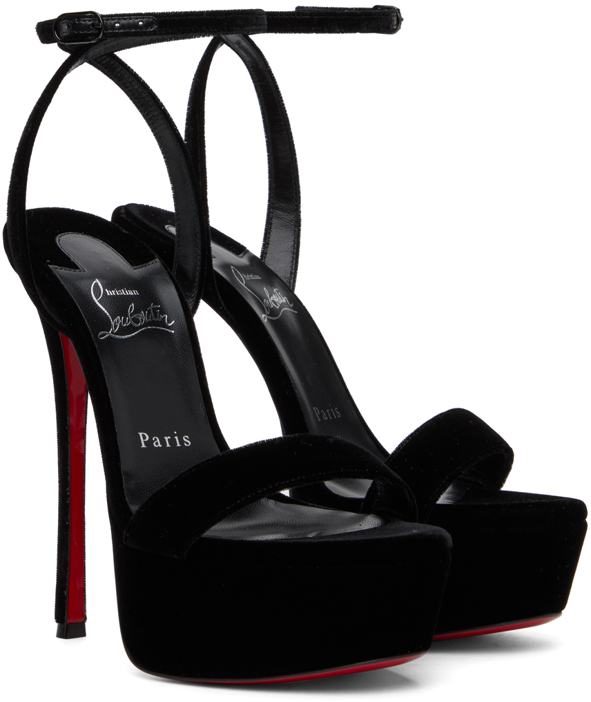Christian Louboutin Black Loubi Queen Alta 150 Heeled Sandals Christian ...