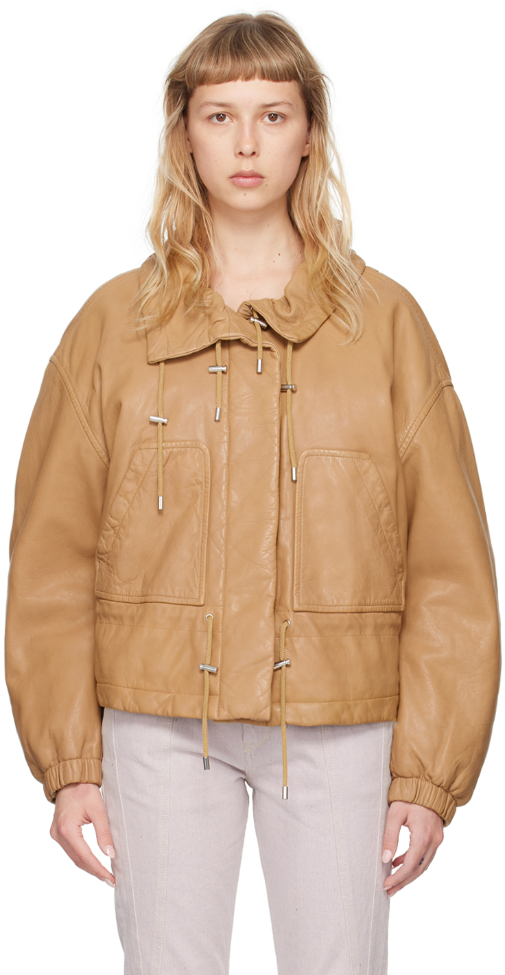 Isabel Marant Beige Akiras Leather Bomber Jacket Isabel Marant