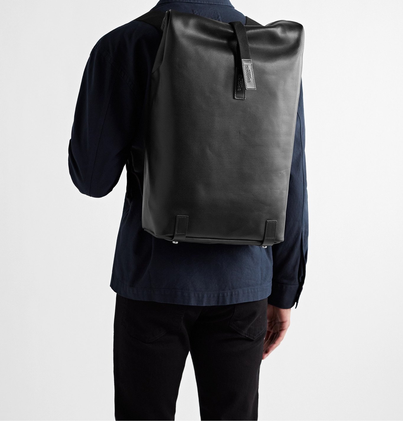 Brooks England - Pickwick Perforated Leather Cycling Backpack - Black ...