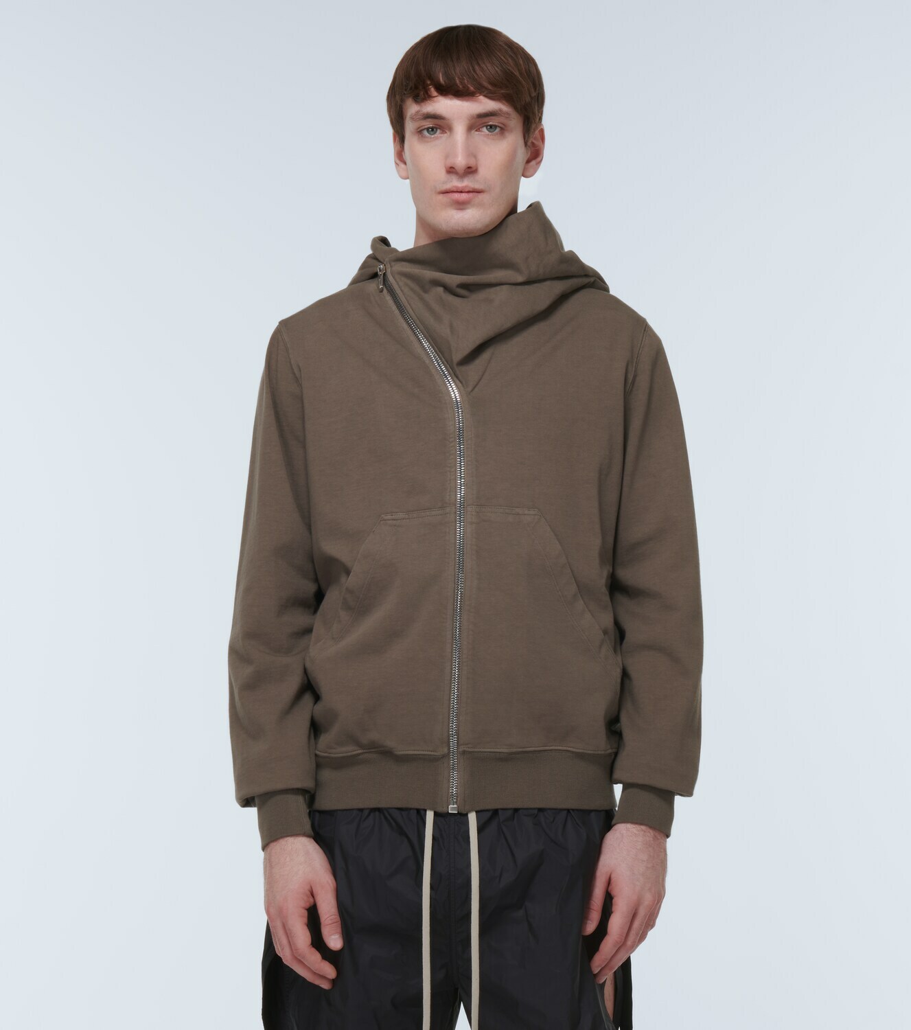 DRKSHDW by Rick Owens - Mountain asymmetric cotton hoodie Rick Owens ...