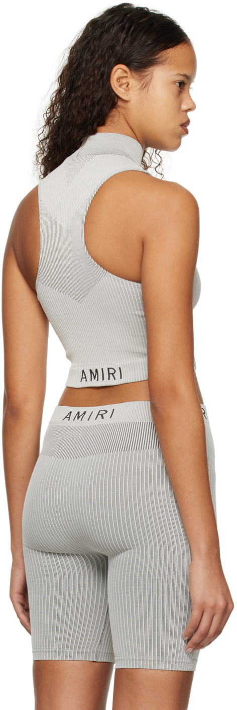 AMIRI Gray Mock Neck Sports Bra Amiri