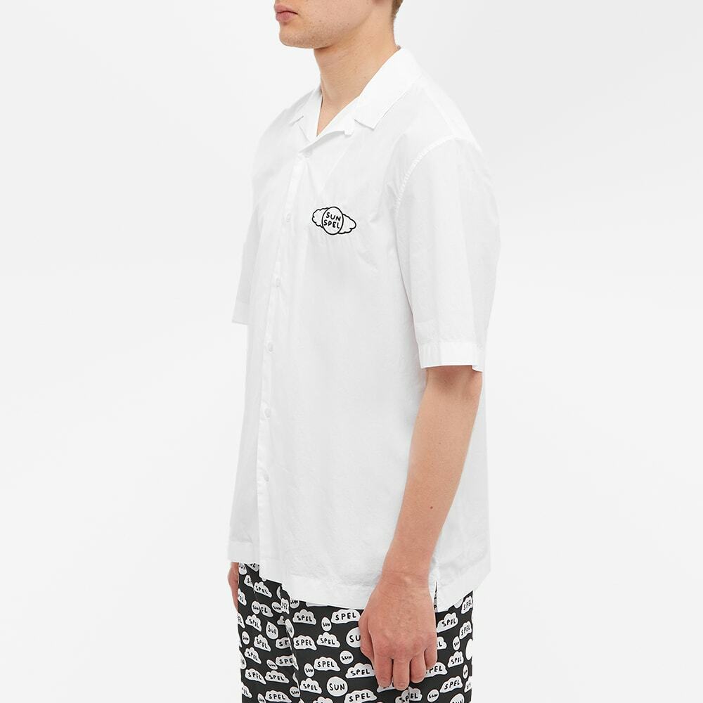Sunspel x David Shrigley Logo Vacation Shirt in White Sunspel