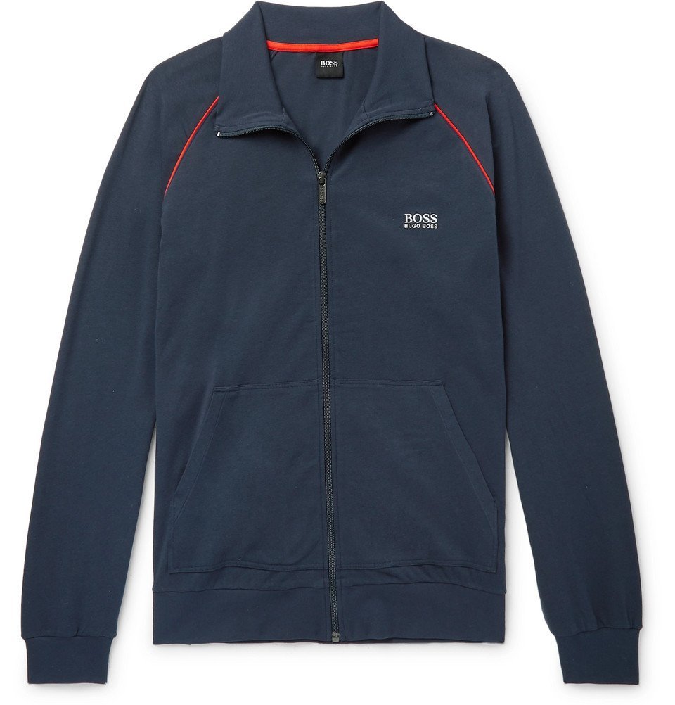 Hugo Boss - Cotton-Blend Jersey Track Jacket - Navy Hugo Boss