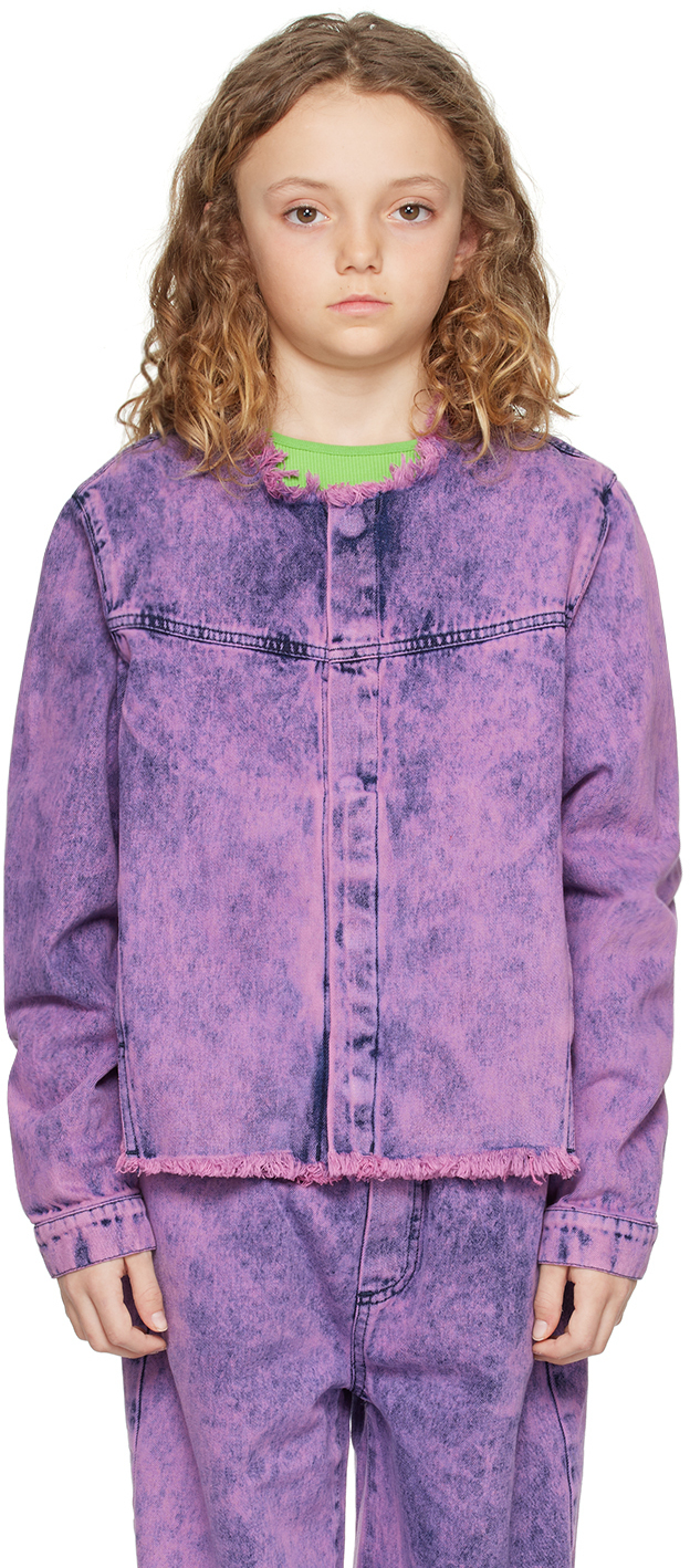 M’A Kids Kids Purple Collarless Denim Jacket