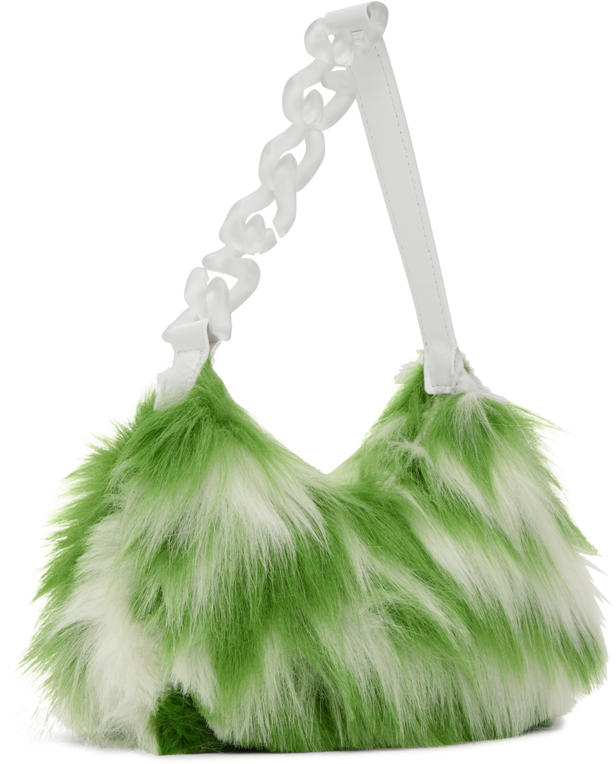 GCDS Green Furry Bag GCDS