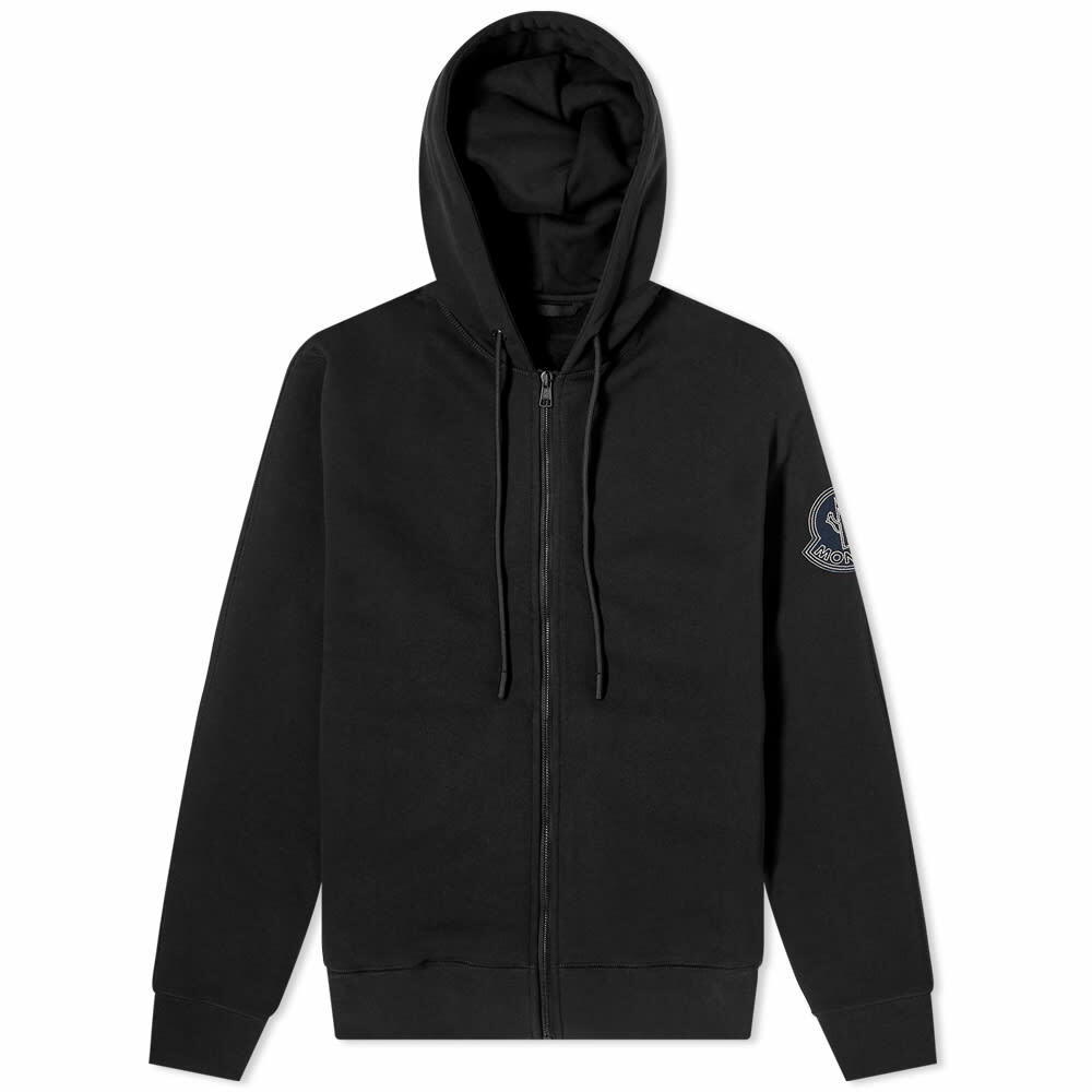 Moncler Men's Genius Arm Logo Zip Hoody in Black Moncler