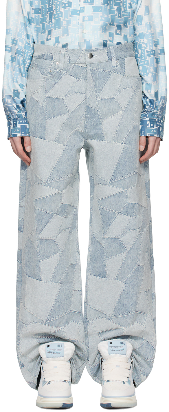 AMIRI Blue Patchwork Jeans Amiri