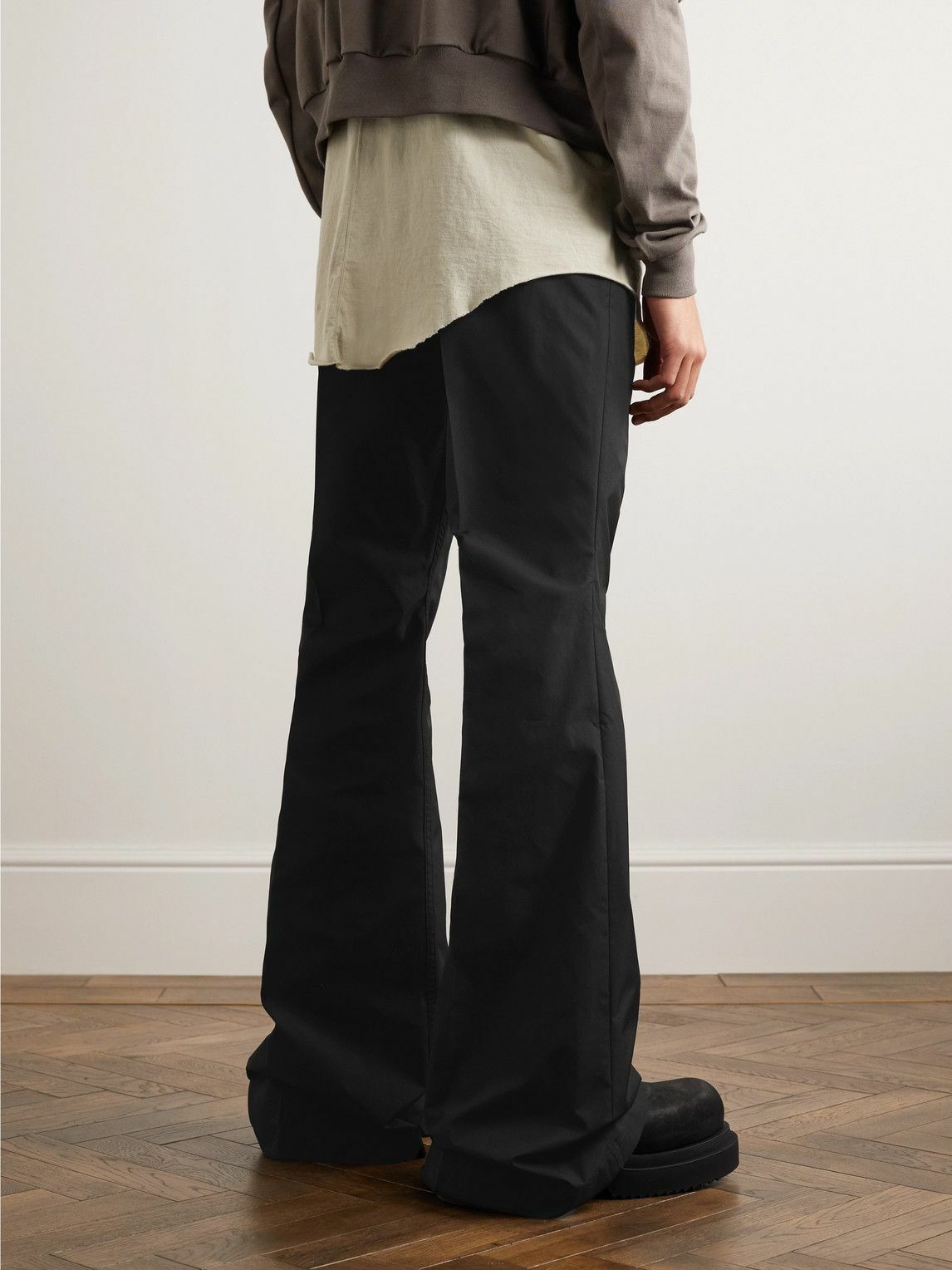 Rick Owens - Flared Taffeta Trousers - Black Rick Owens