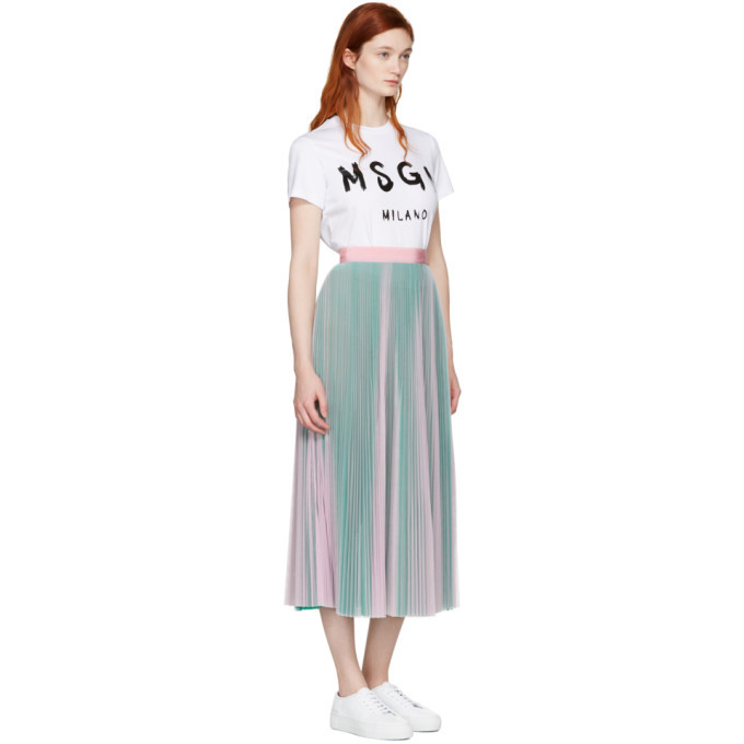 MSGM Pink and Green Tulle Skirt MSGM