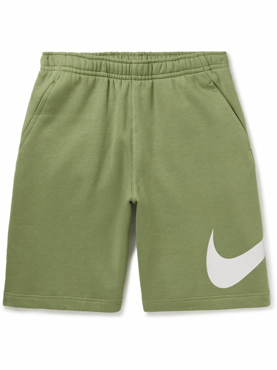 Nike - NSW Straight-Leg Logo-Print Cotton-Blend Jersey Shorts - Green Nike