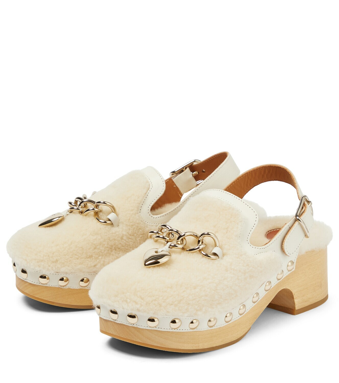 Chloe - Ninna embellished teddy clogs Chloe
