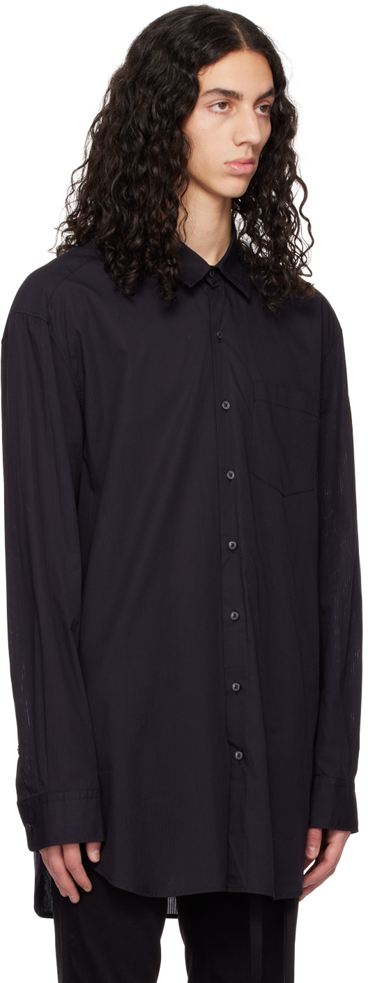 Ann Demeulemeester Black Striped Mark Shirt Ann Demeulemeester