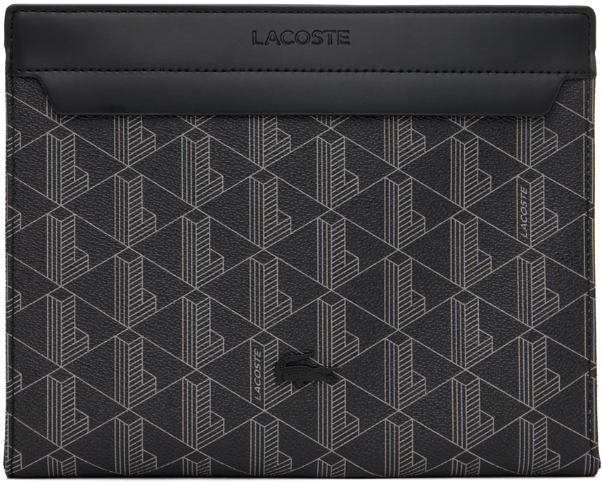 Lacoste Black 'The Blend Monogram' Toiletry Bag Lacoste