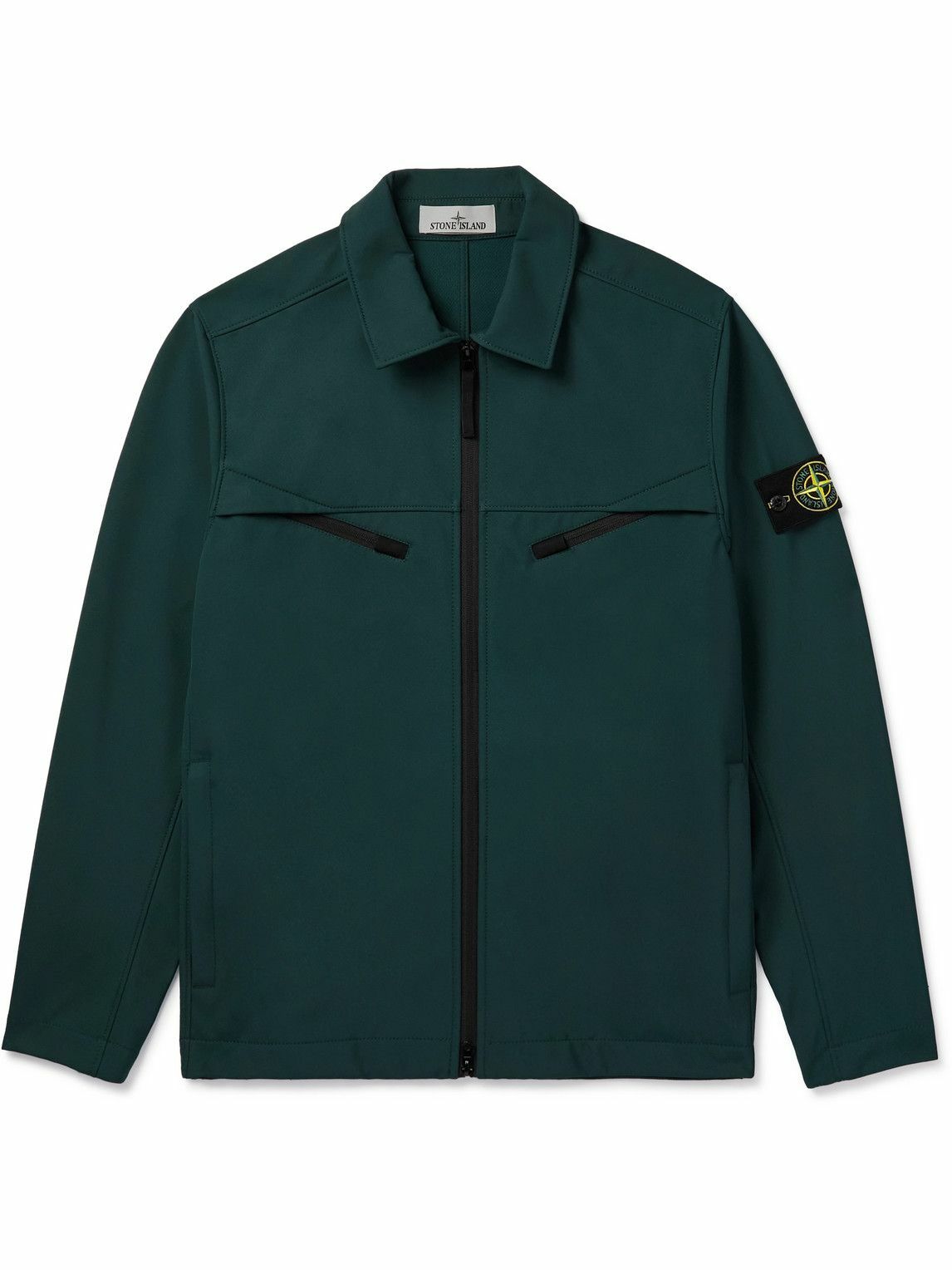 Stone Island - Logo-Appliquéd Stretch-Canvas Jacket - Green Stone Island