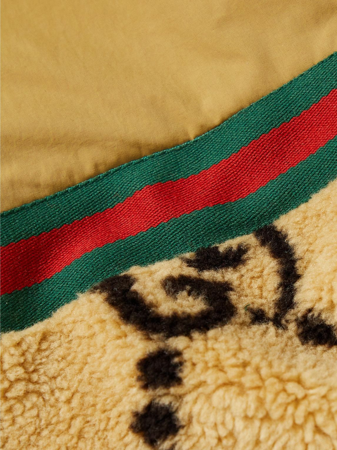 GUCCI - Logo-Jacquard Wool-Blend Fleece and Shell Half-Zip Track Jacket ...
