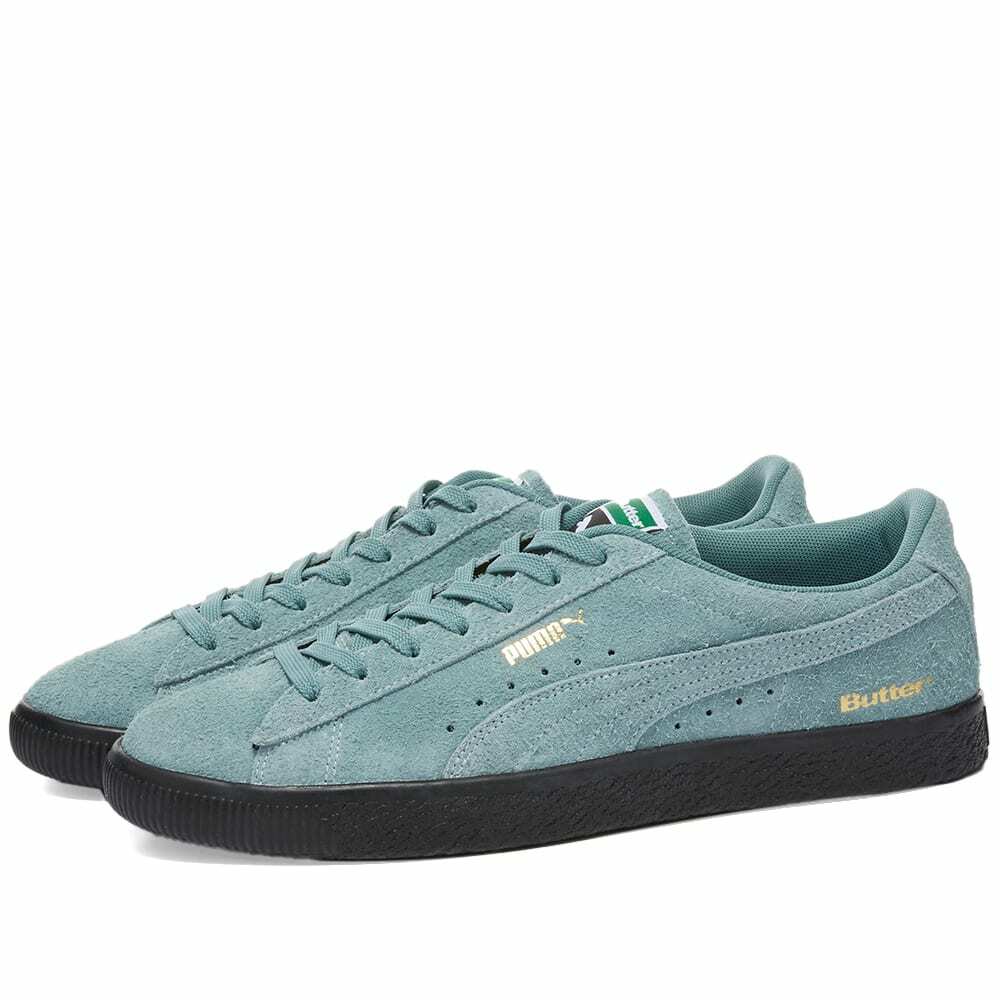 Puma x Butter Goods Suede VTG HS Sneakers in Mineral Blue/Puma Black Puma