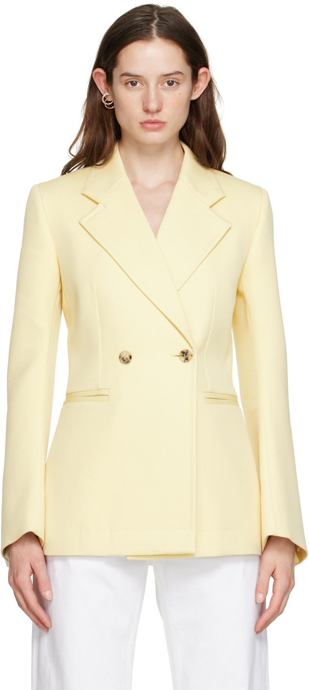 Bottega Veneta Yellow Curved Sleeves Blazer Bottega Veneta