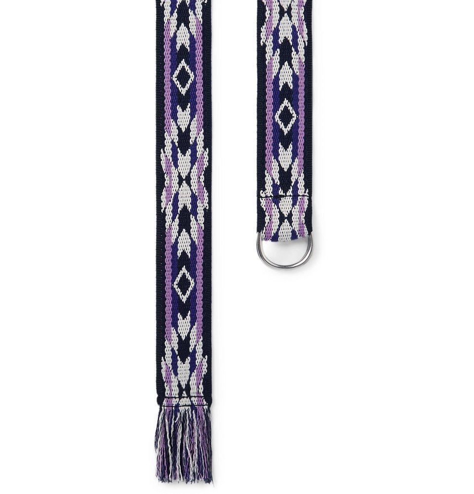 Isabel Marant - 3cm Frayed Webbing-Jacquard Belt - Men - Navy Isabel Marant