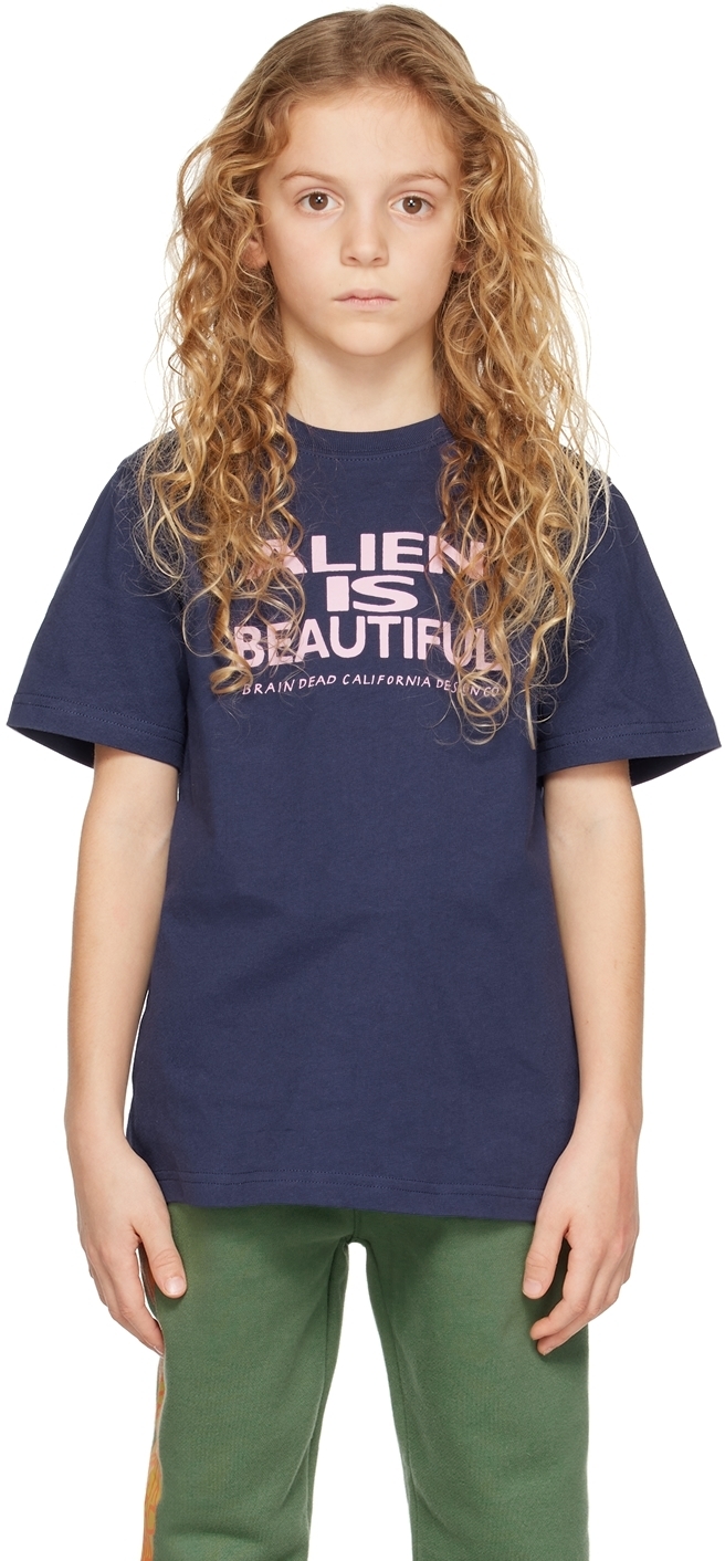 Brain Dead Kids Navy 'Alien Is Beautiful' T-Shirt Brain Dead