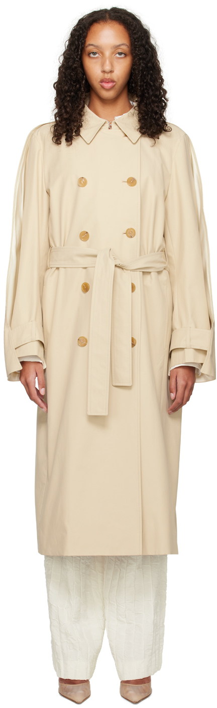 Nina Ricci Beige Gathered Trench Coat Nina Ricci
