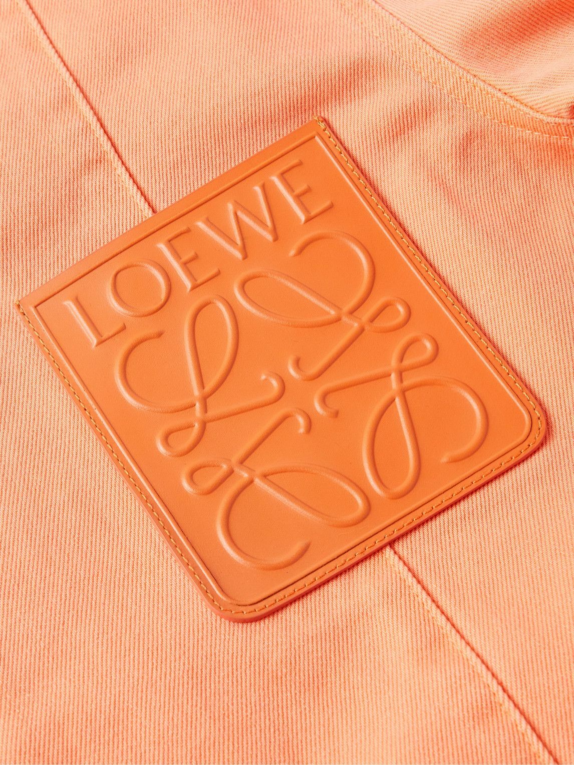 Loewe - Camp-Collar Logo-Appliquéd Denim Jacket - Orange Loewe