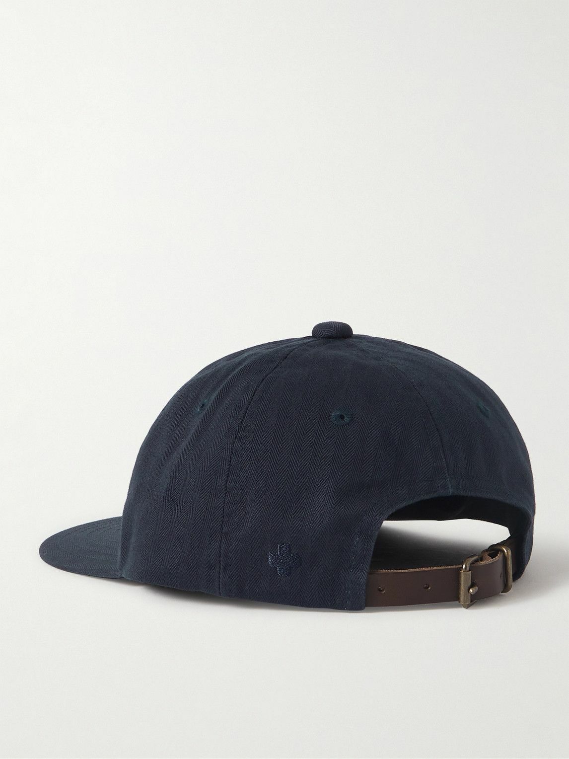 Beams Plus - Logo-Embroidered Leather-Trimmed Herringbone Cotton Cap ...
