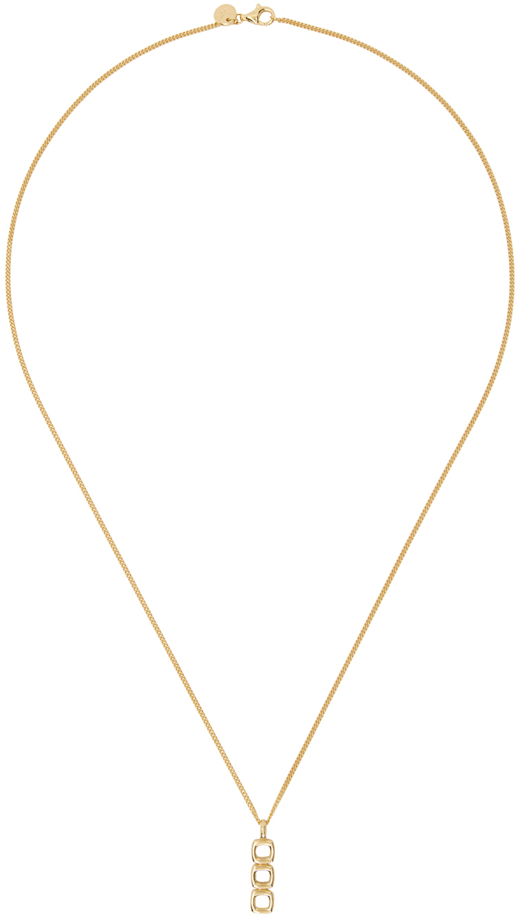 Tom Wood Gold Mini Cushion Open Pendant Necklace Tom Wood