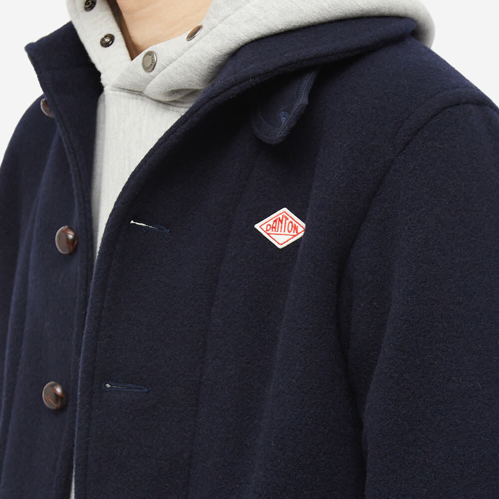 Danton Men's Round Collared Wool Jacket in Navy Danton