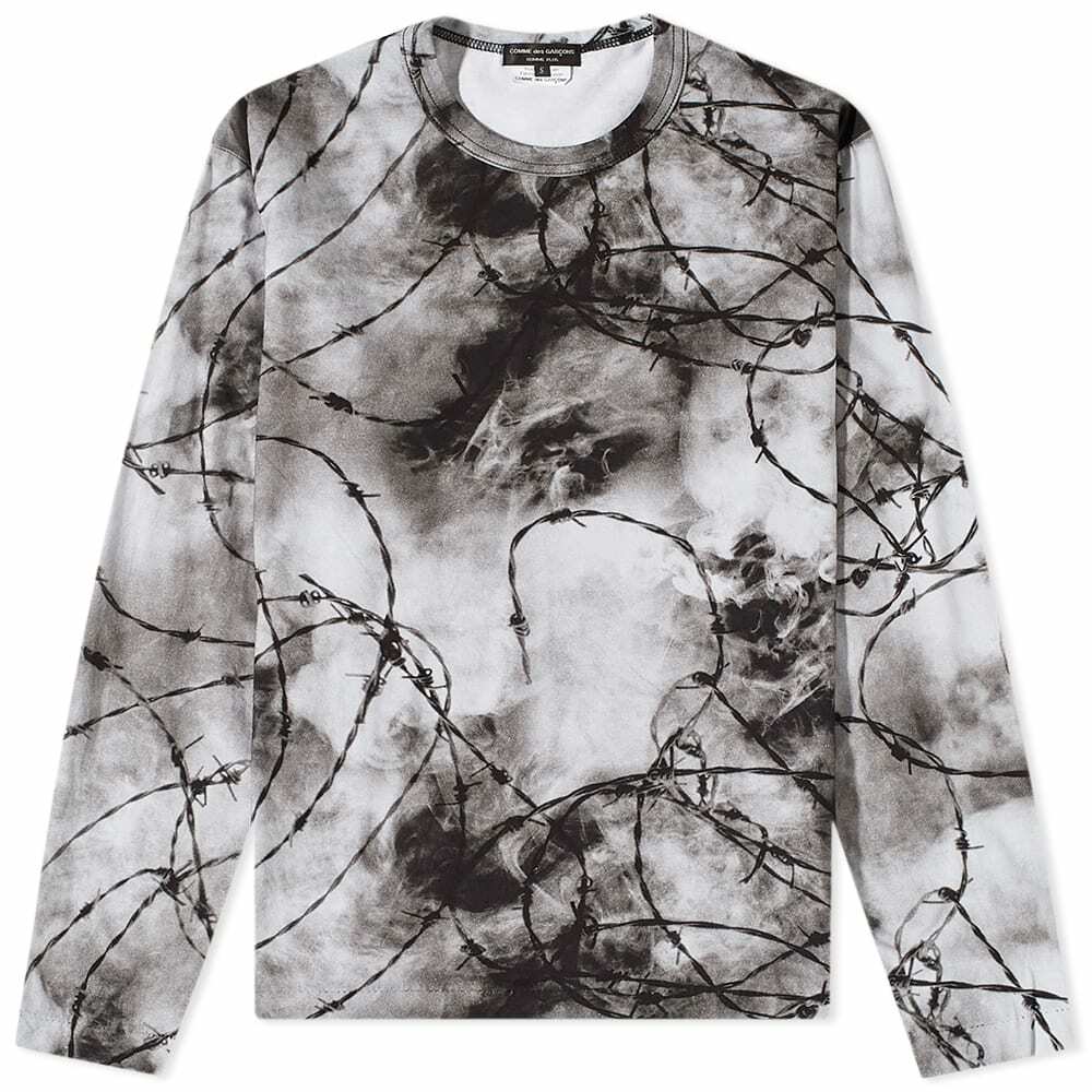 Comme des Garçons Homme Plus Men's Long Sleeve Barbed Wire Print T in A ...