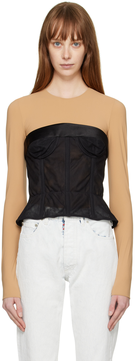 Maison Margiela Black Semi-Sheer Corset Maison Margiela