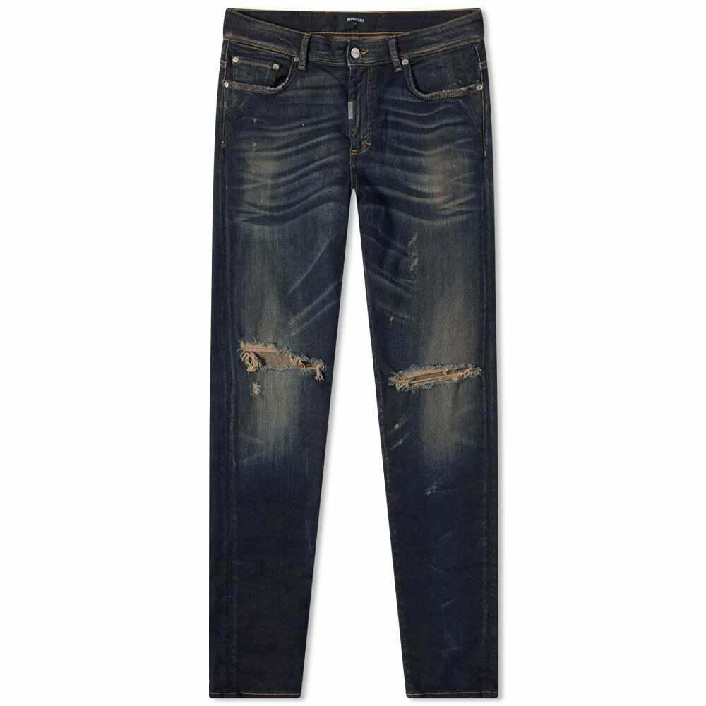 Represent Men's Destroyer Denim Jean in Classic Blue Represent