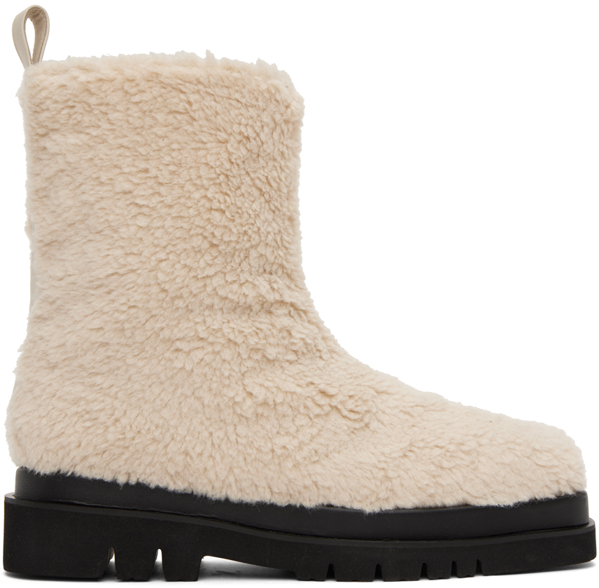 Recto Off-White Alex Faux-Shearling Boots Recto