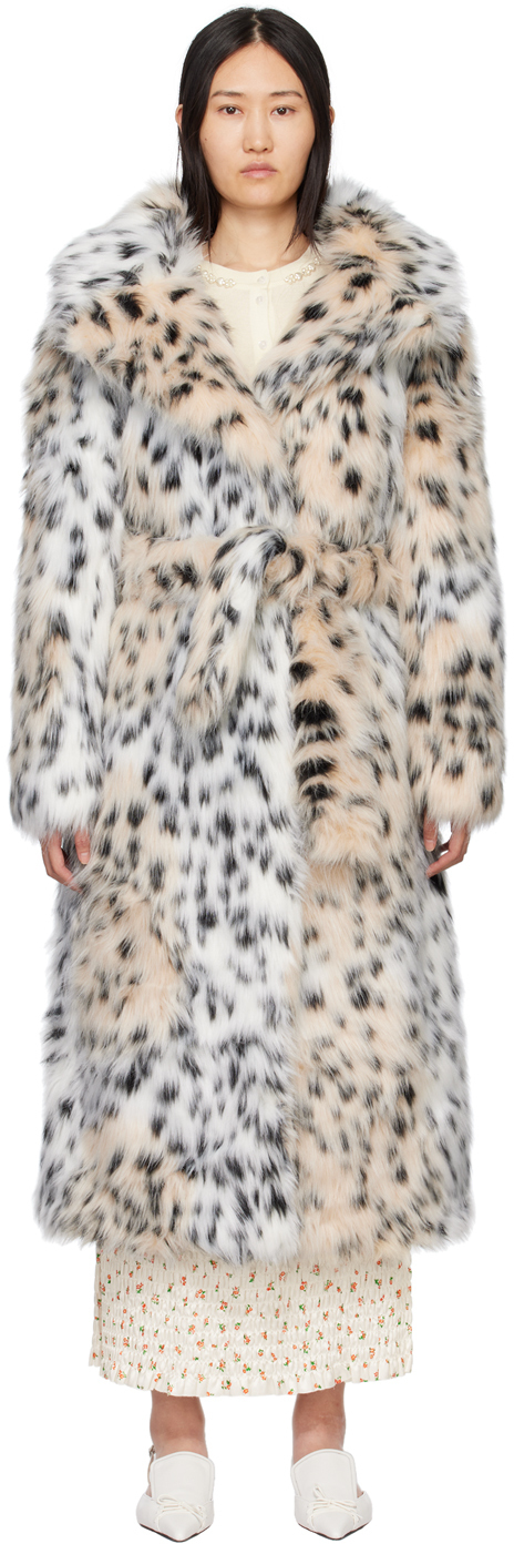 Yuhan Wang Off-White Belted Faux-Fur Coat Yuhan Wang