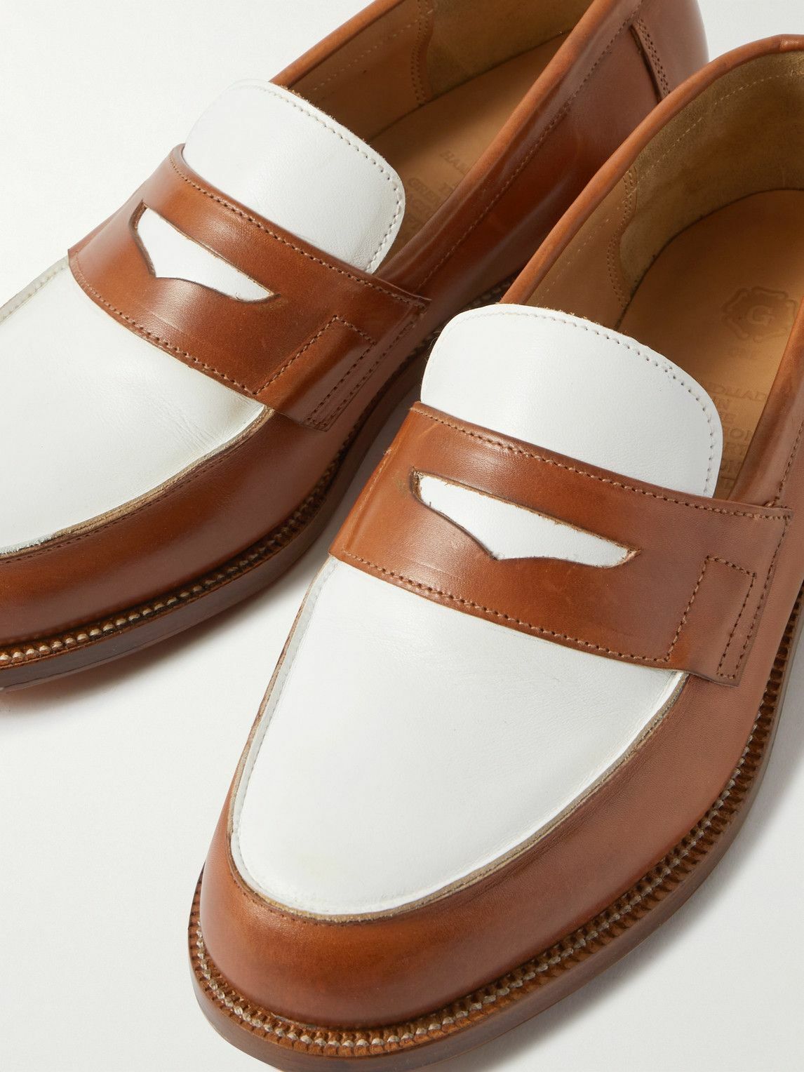 Grenson - Epsom Two-Tone Leather Penny Loafers - Brown Grenson
