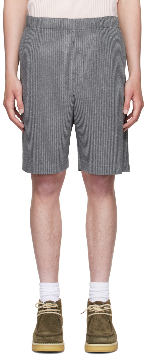Homme Plissé Issey Miyake Grey Polyester Shorts Homme Plisse Issey Miyake